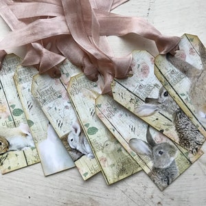 Gift Tags Easter Bunny Rabbit Farmhouse Shabby Chic Gift Tags Easter ...