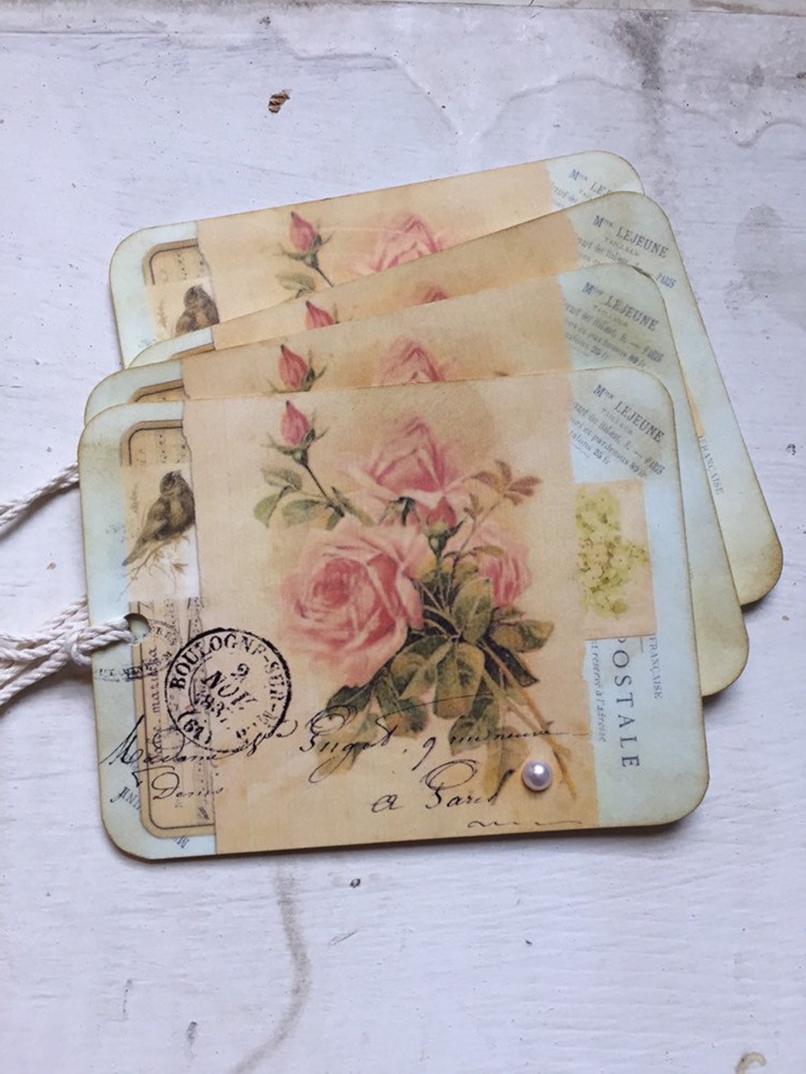 Gift Tags Shabby Chic Tags Postcard Tags Vintage Style Tags | Etsy