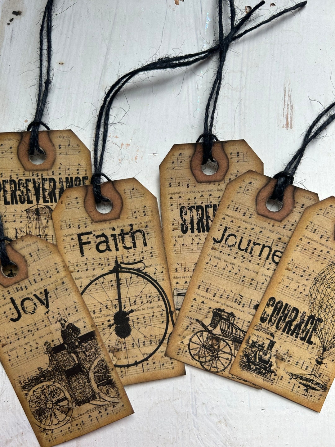 Steampunk Inspirational Gift Tags: Distressed Kraft Cardstock, Set of 6 ...