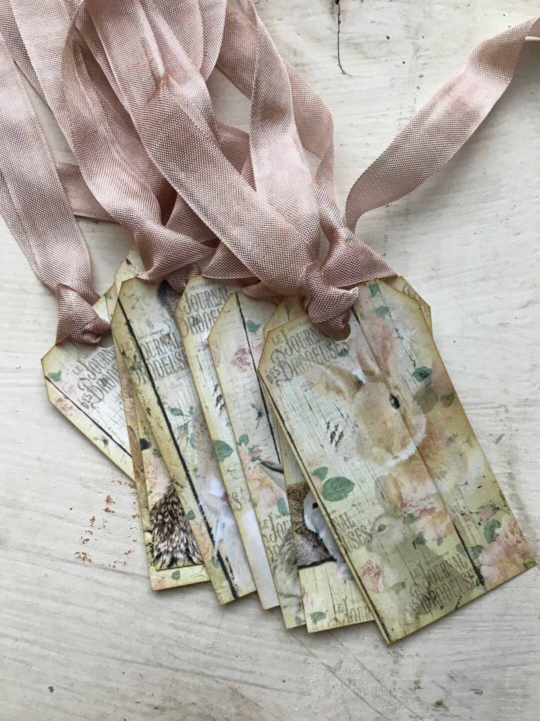 Gift Tags Easter Bunny Rabbit Farmhouse Shabby Chic Gift Tags Easter ...