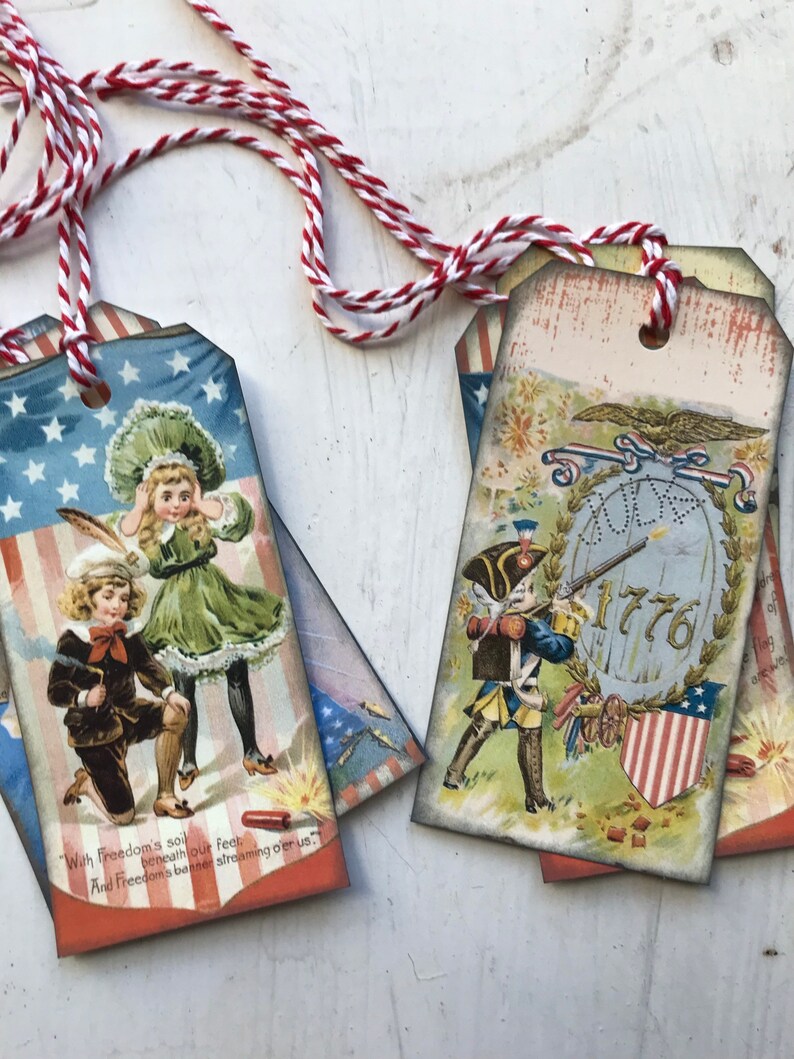 Gift Tags USA American Flag Patriotic Gift Tags Stars and - Etsy