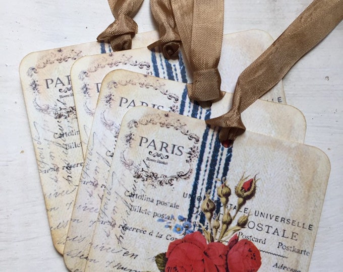 Hydrangea Gift Tags, French Script Vintage Style, Set of 4 - Etsy