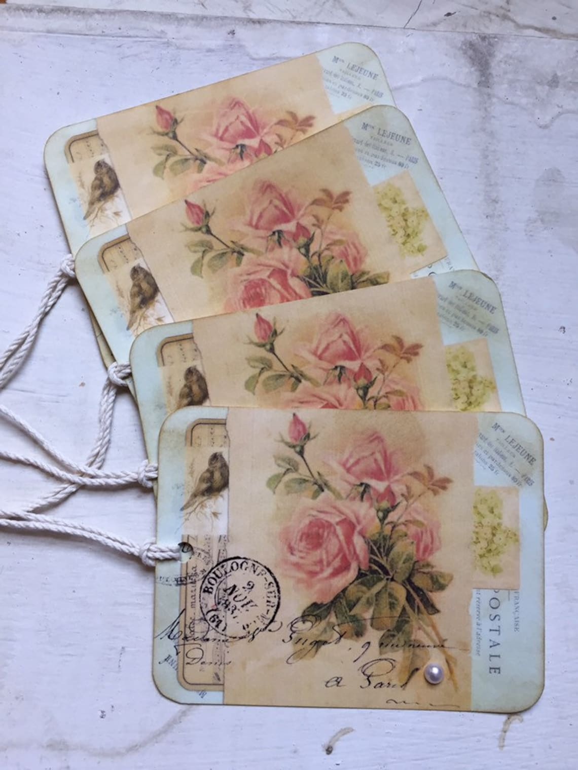 Gift Tags Shabby Chic Tags Postcard Tags Vintage Style Tags | Etsy