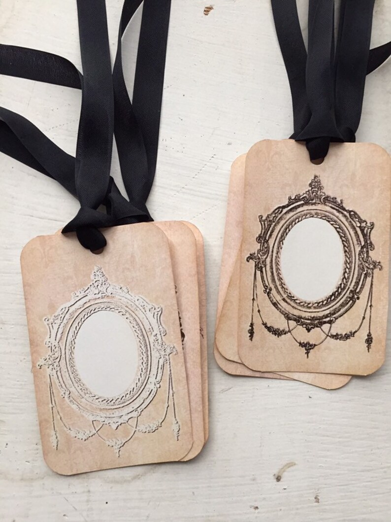 Shabby Chic Mirror Gift Tags: Vintage French Style, Set of 8 - Etsy