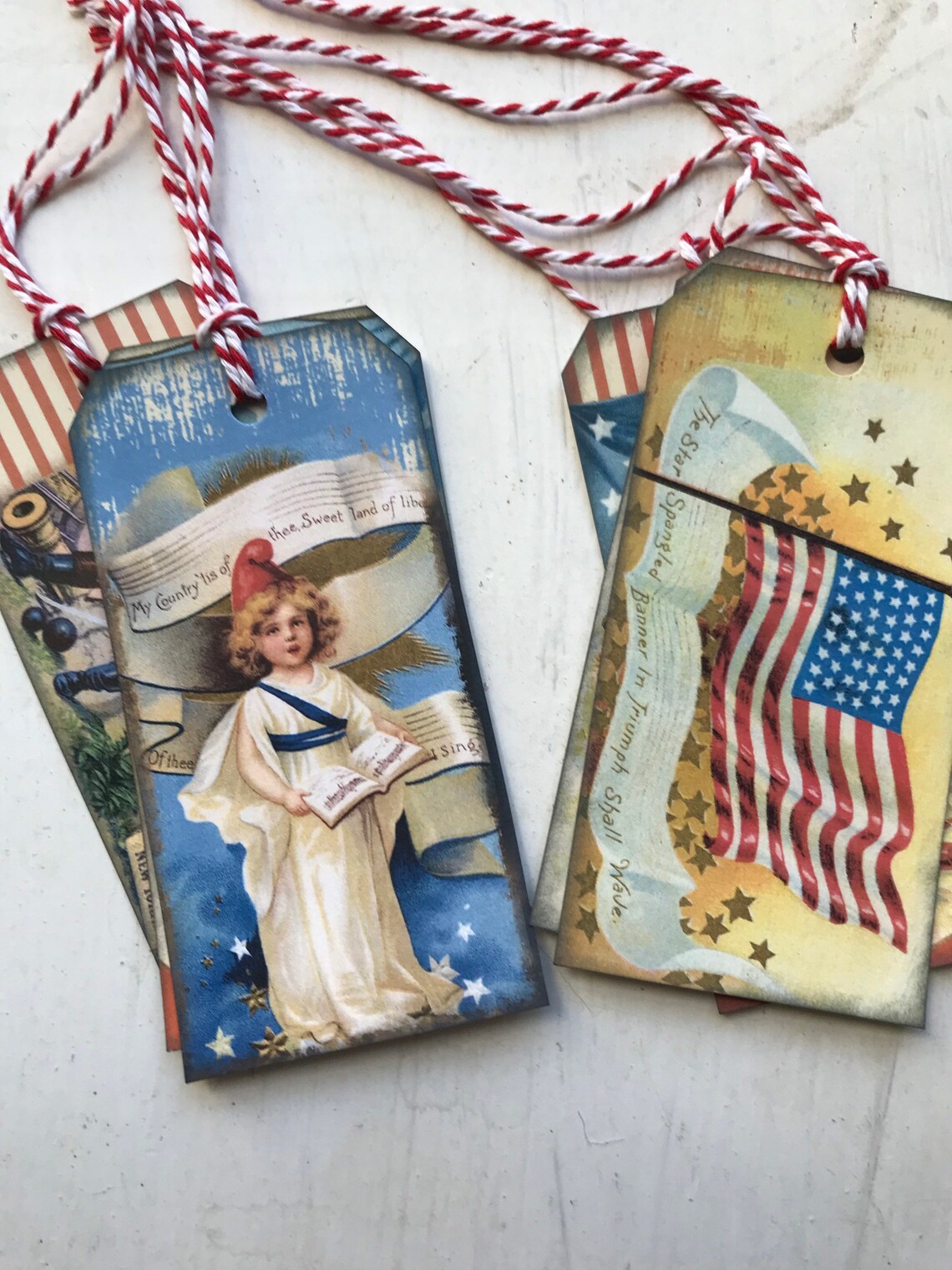 Gift Tags USA American Flag Patriotic Gift Tags Stars and | Etsy