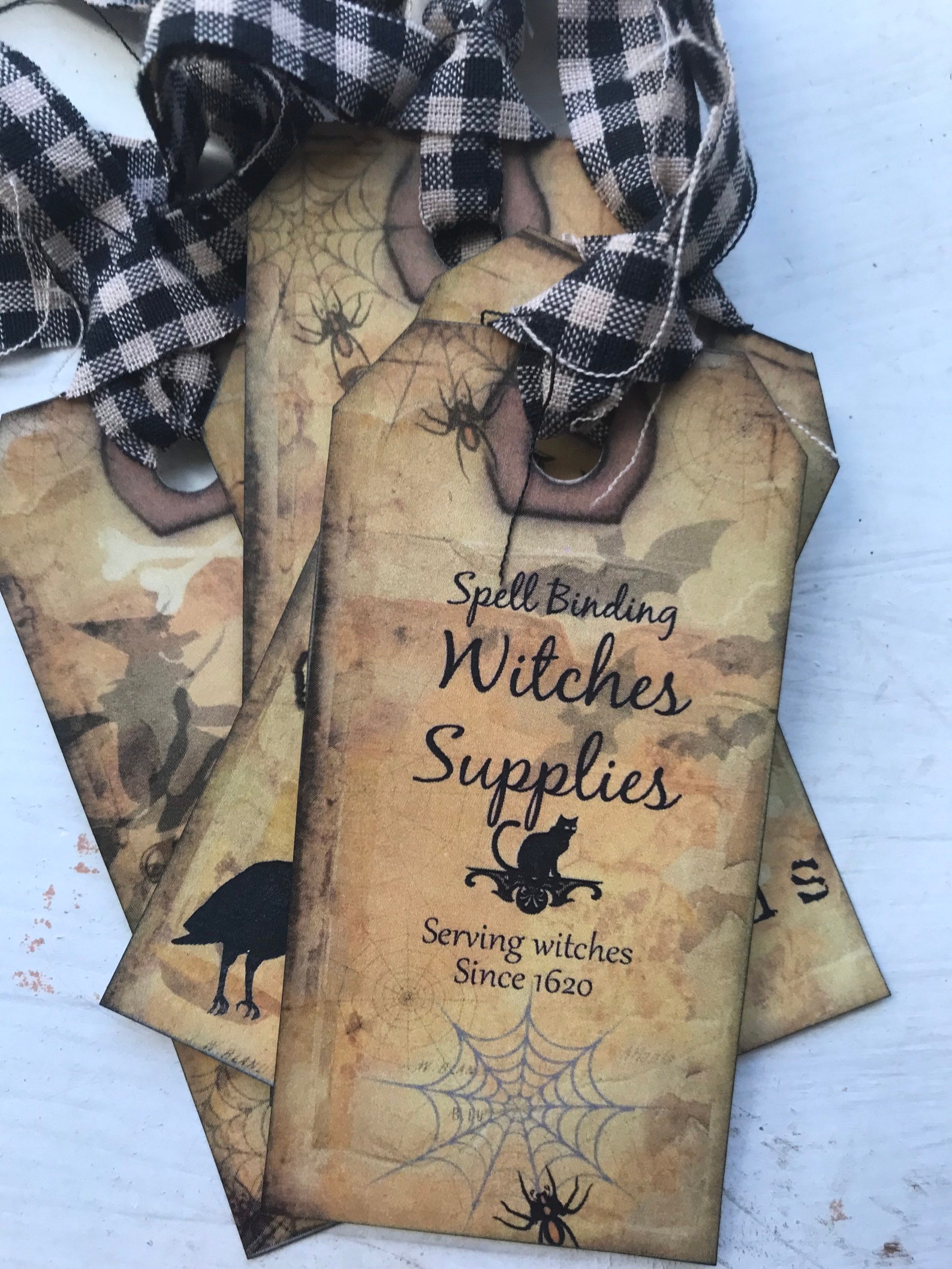 Halloween Gift Tags Assorted Grunge Halloween Tags Witches Spells Crow ...