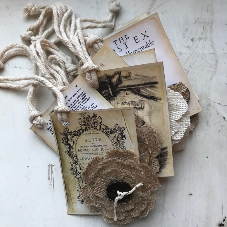 Romance Novel Tags Romance Book Page Tags Layered Burlap | Etsy