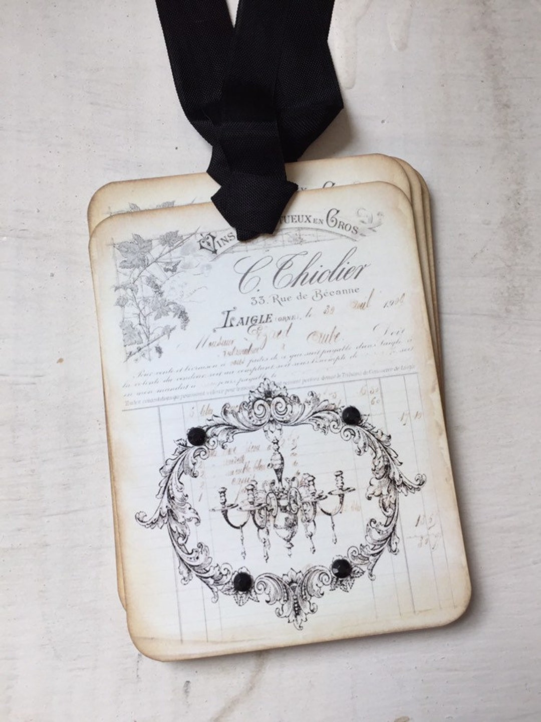 Ledger Gift Tags French Ledger Receipt Tags Chandelier Tags Farmhouse ...
