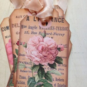 Gift Tags French Rose Advertisement Tags French Style Vintage Roses ...