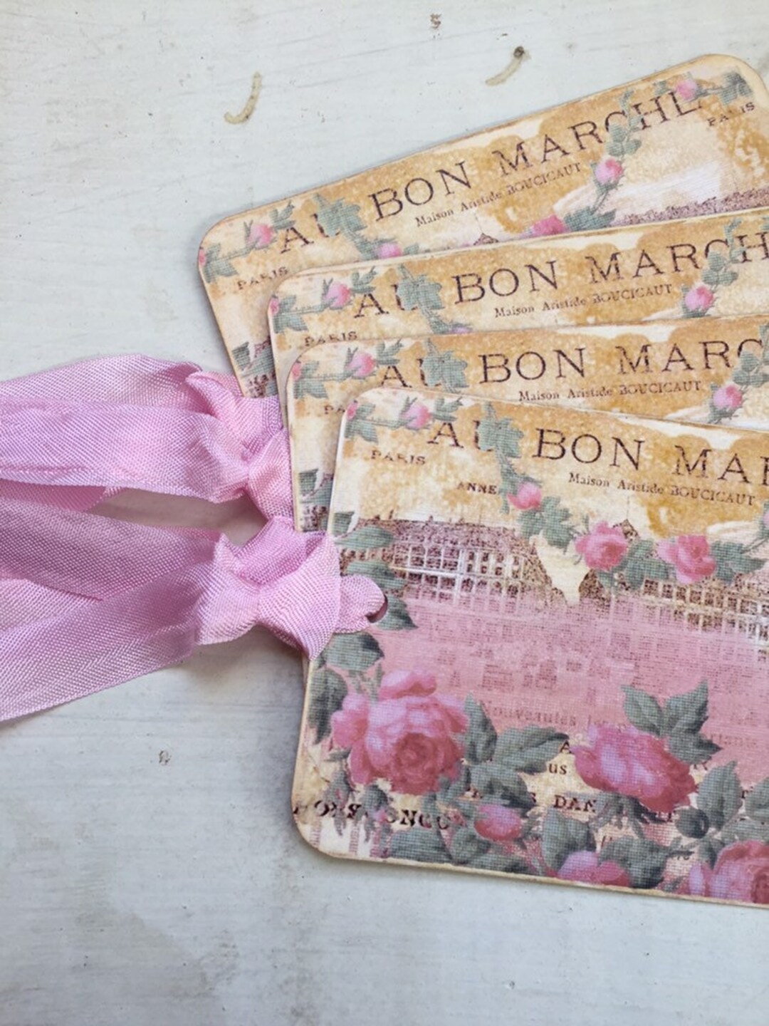 French Gift Tags French Style Tags French Shabby Roses Gift Tags Gift ...