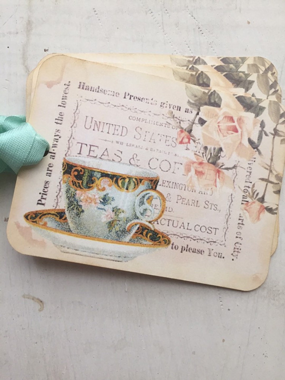 Gift Tags Tea Party Tags Coffee Tags Tea and Coffee Advertisement Tags ...