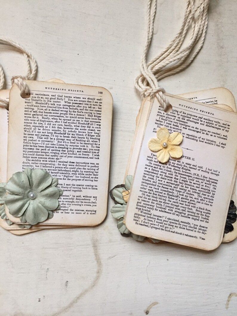 Literary Romance Novel Tags Romance Book Page Tags Layered | Etsy