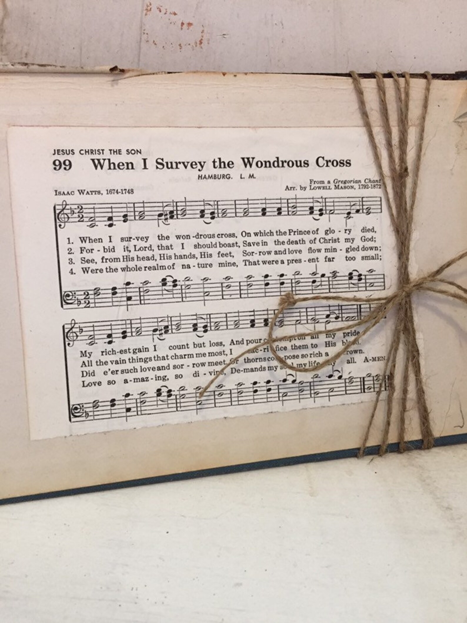 Vintage Hymnal Music Sheet Sign Shelf Decor Religious Hymnal Book Signs ...