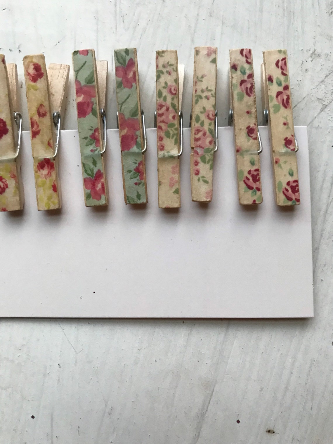 Clothes Pins Mini Floral Shabby Chic Trendy Clothespins Floral - Etsy