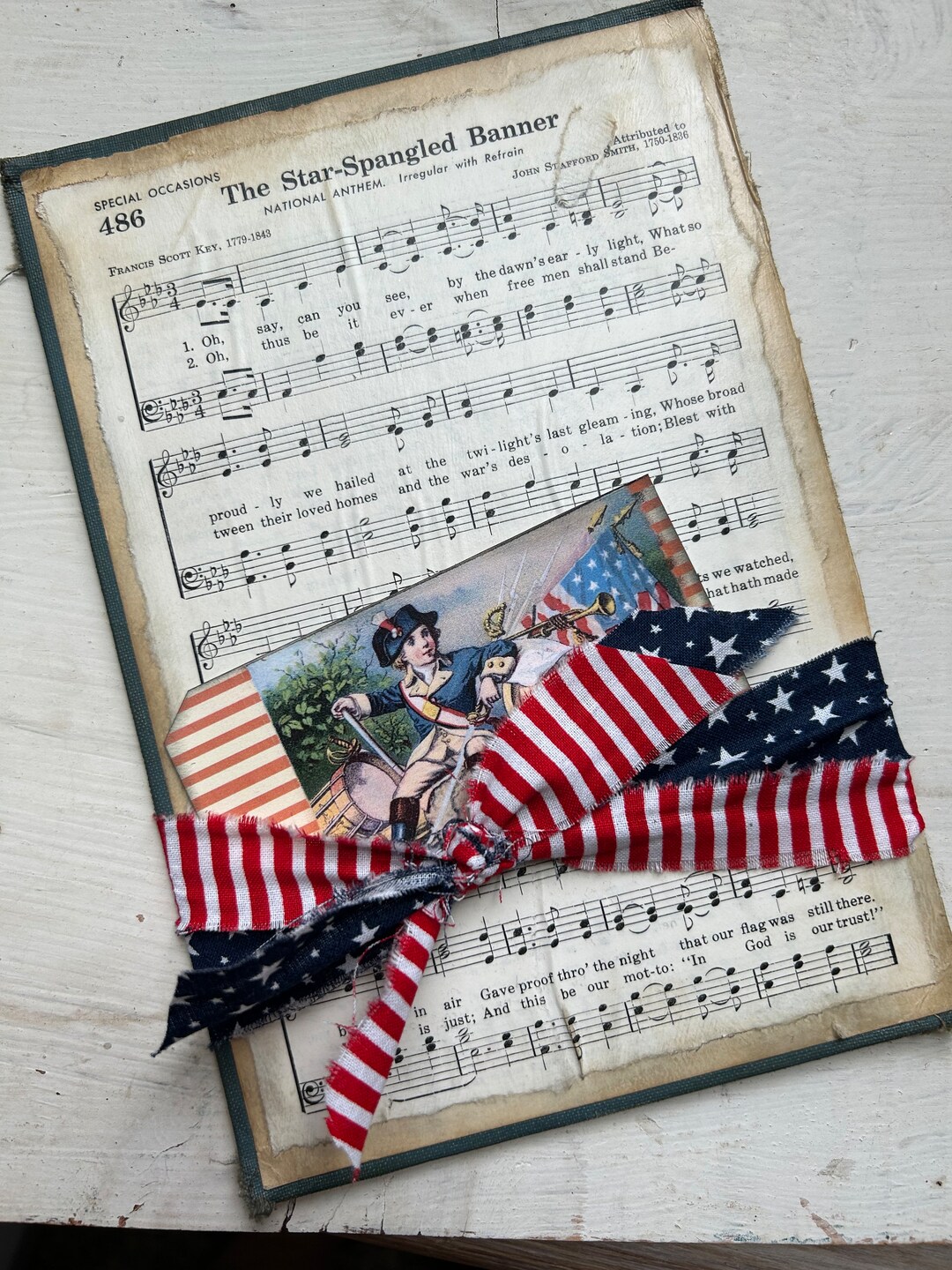 The Star Spangled Banner USA Patriotic Vintage Hymnal Music Sheet Sign ...