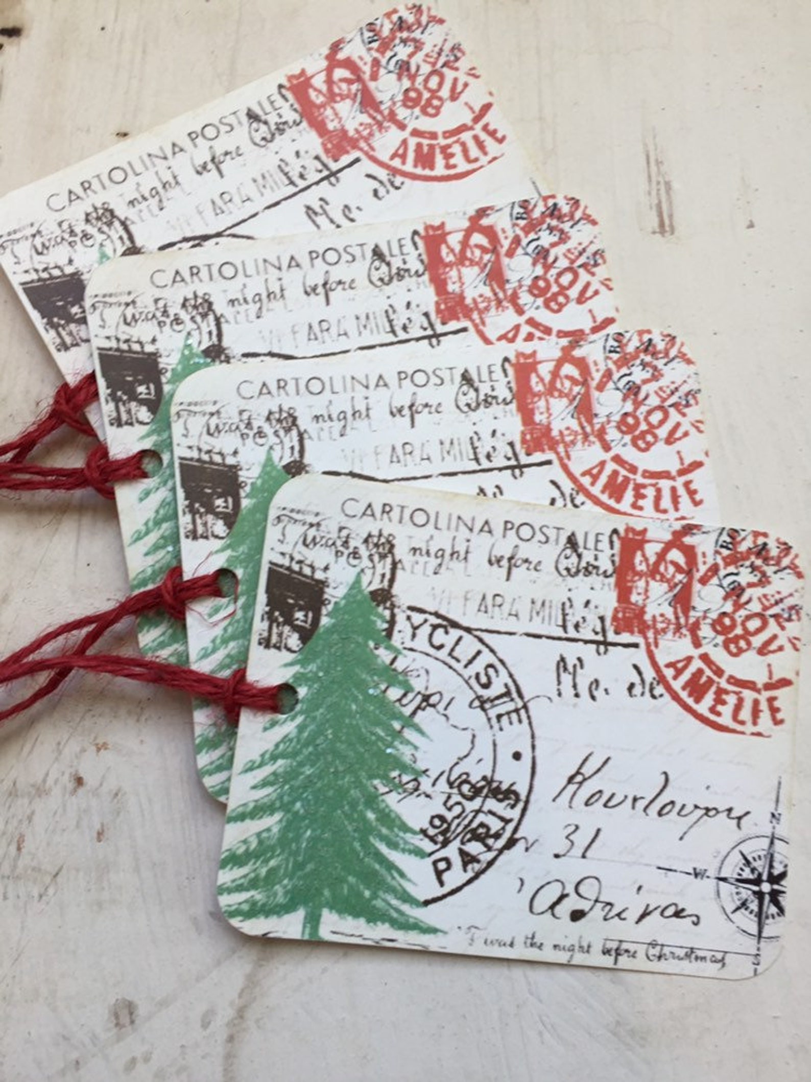 Christmas Tree Gift Tags Christmas Gift Tags Woodland Trees - Etsy