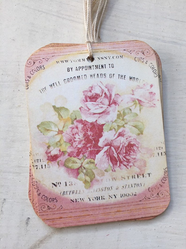 Gift Tags Vintage Style French and Roses Tags French Style | Etsy