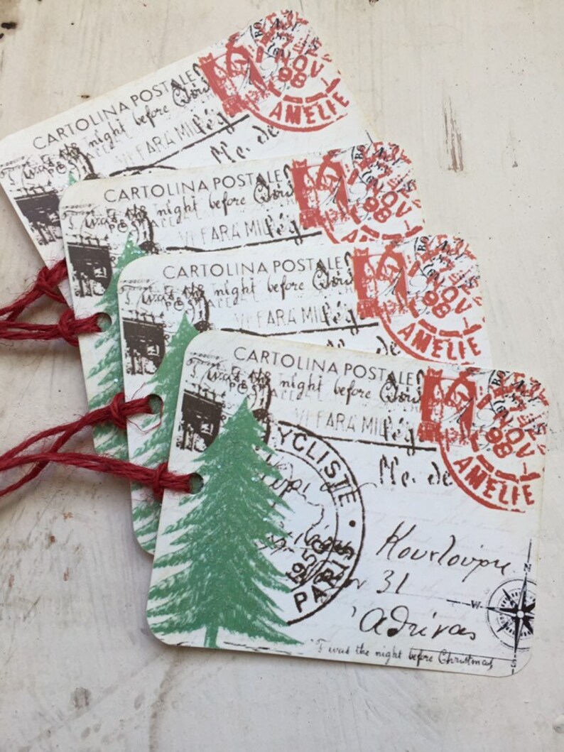 Christmas Tree Gift Tags Christmas Gift Tags Woodland Trees - Etsy