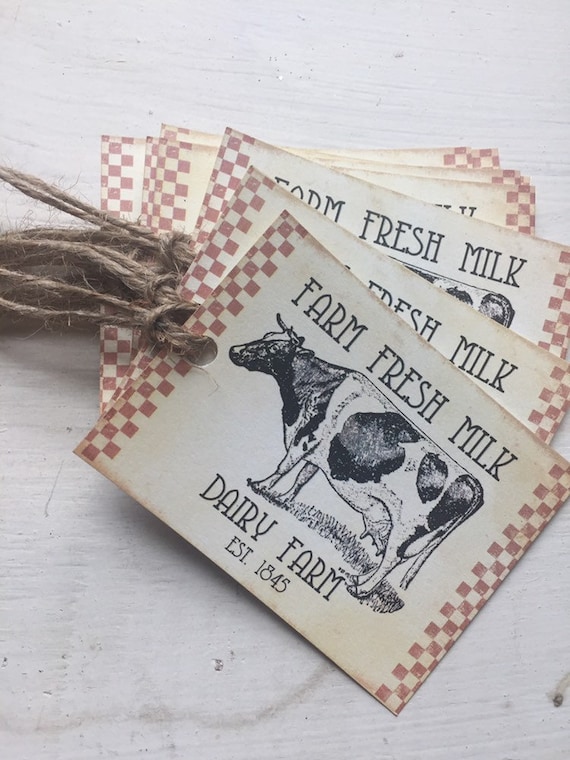 Gift Tags Farm Fresh Milk Gift Tags Chicken and Eggs Tags - Etsy