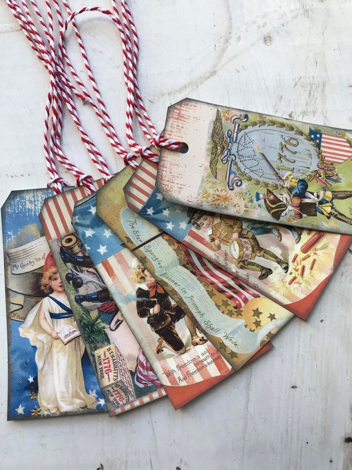 Gift Tags USA American Flag Patriotic Gift Tags Stars and | Etsy