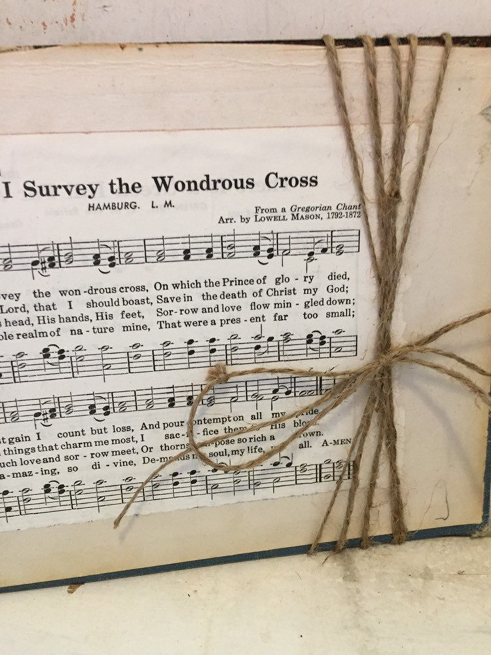Vintage Hymnal Music Sheet Sign Shelf Decor Religious Hymnal Book Signs ...