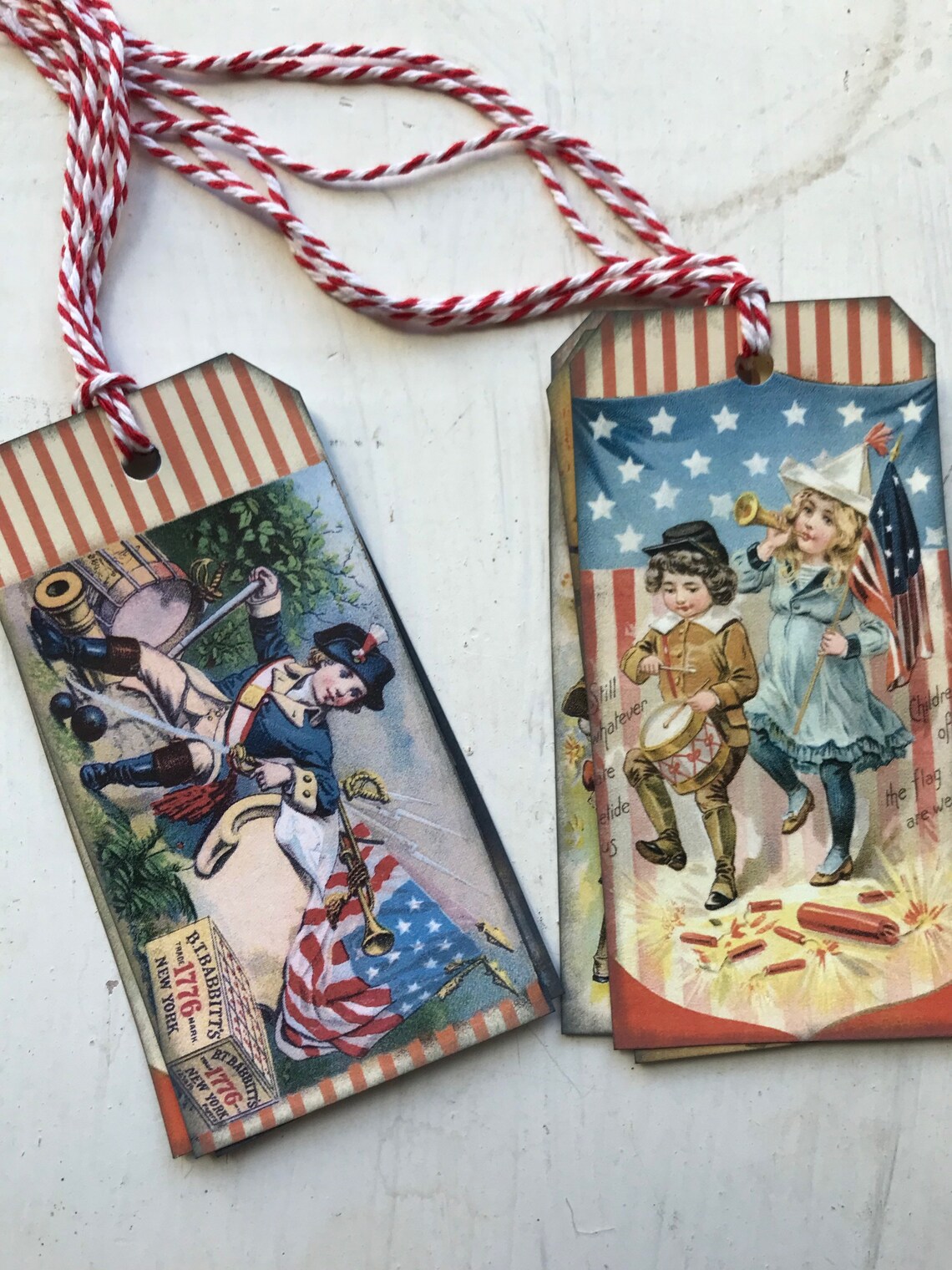 Gift Tags USA American Flag Patriotic Gift Tags Stars and | Etsy