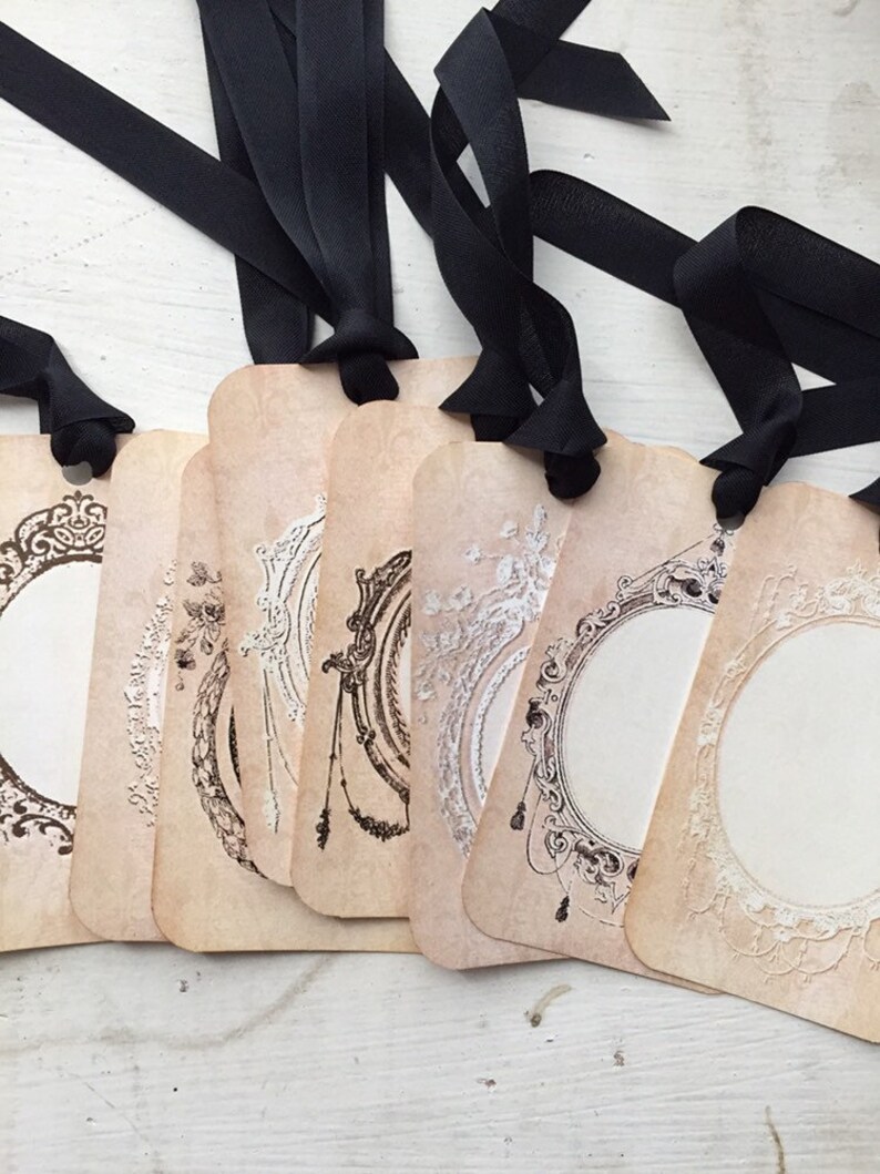Shabby Chic Mirror Gift Tags: Vintage French Style, Set of 8 - Etsy