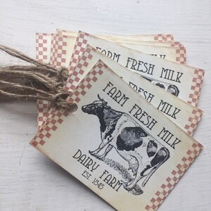 Gift Tags Farm Fresh Milk Gift Tags Chicken and Eggs Tags Housewarming ...