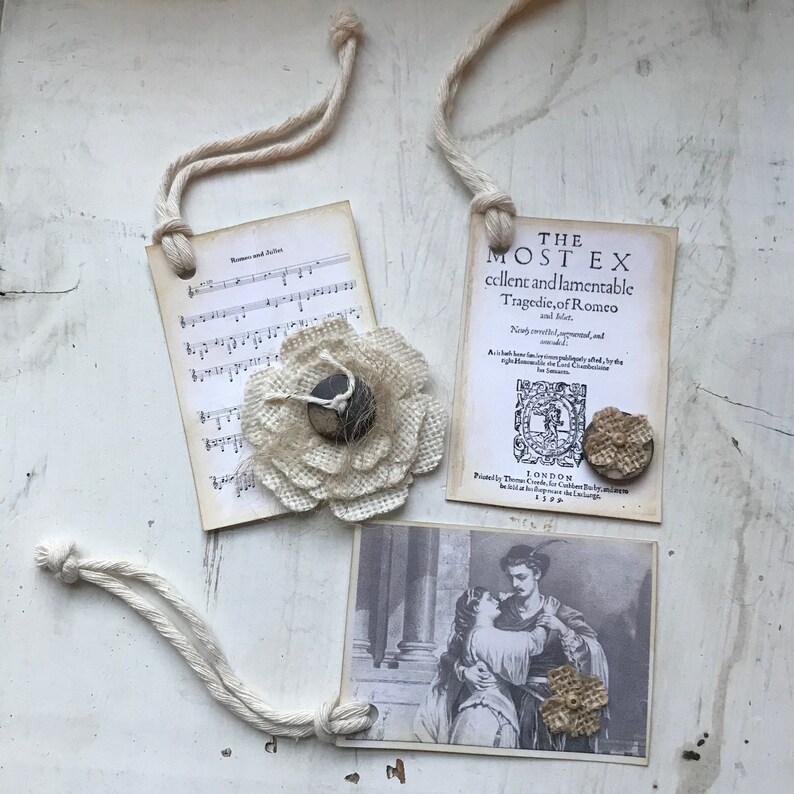 Romance Novel Tags Romance Book Page Tags Layered Burlap | Etsy