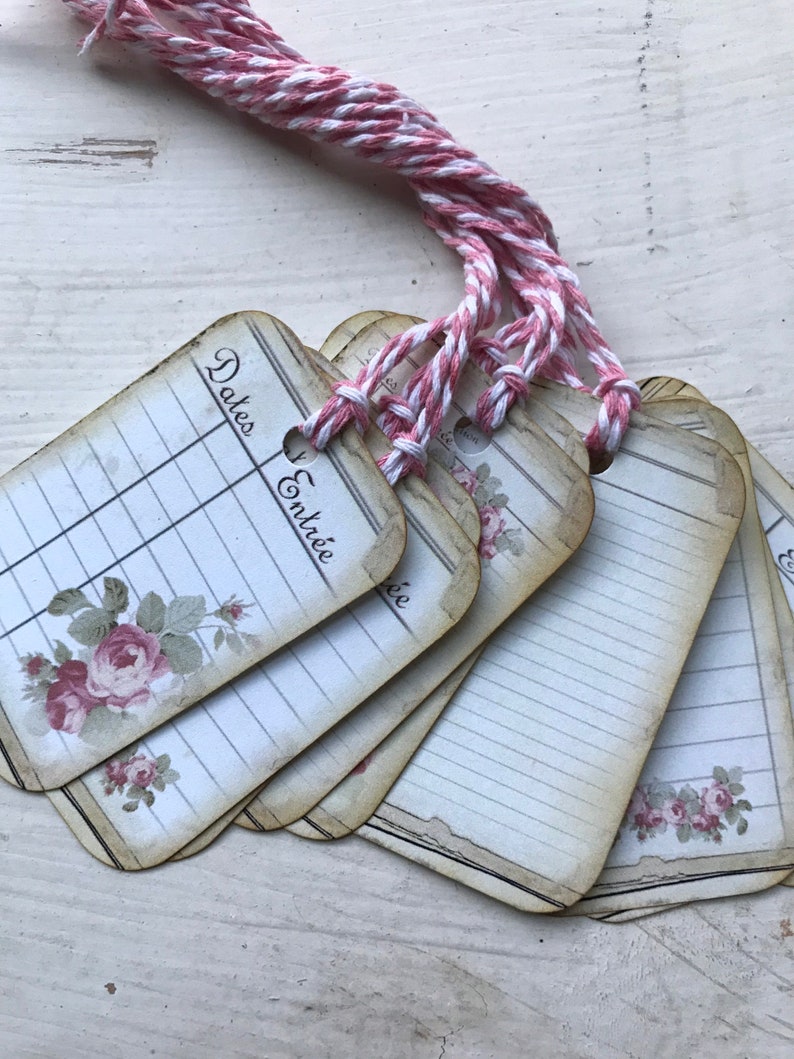 Gift Tags Ledger Tags Mini Ledger Tags Shabby Chic Tags | Etsy