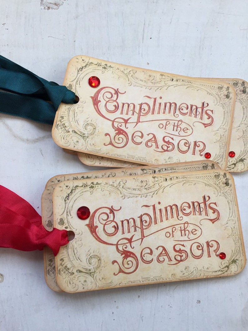 Christmas Tags Compliments of the Season Gift Tags Holiday - Etsy