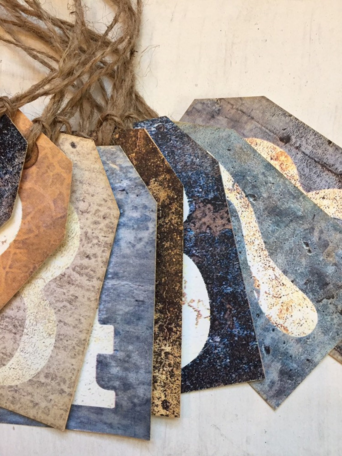 Number Gift Tags Distressed Number Tags Cottage Chic Wedding | Etsy