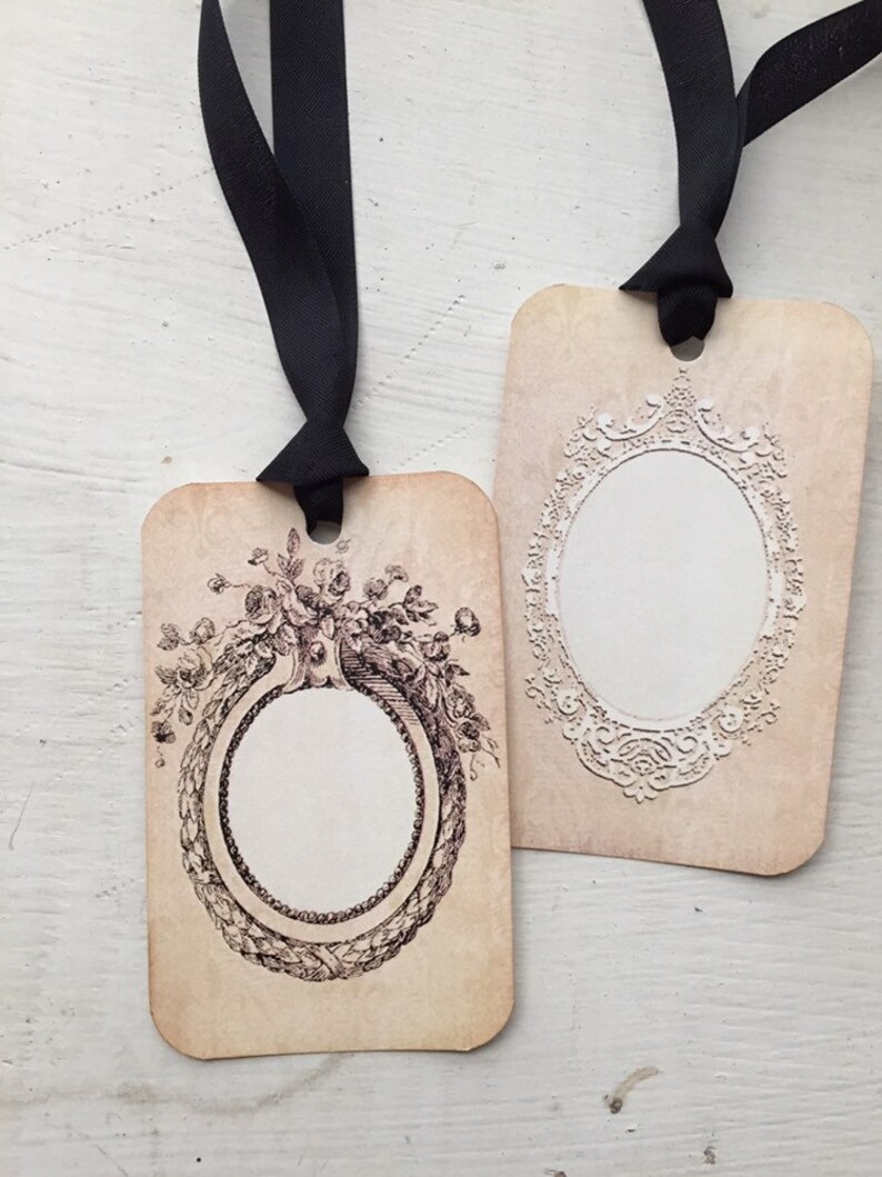Shabby Chic Mirror Gift Tags: Vintage French Style, Set of 8 - Etsy