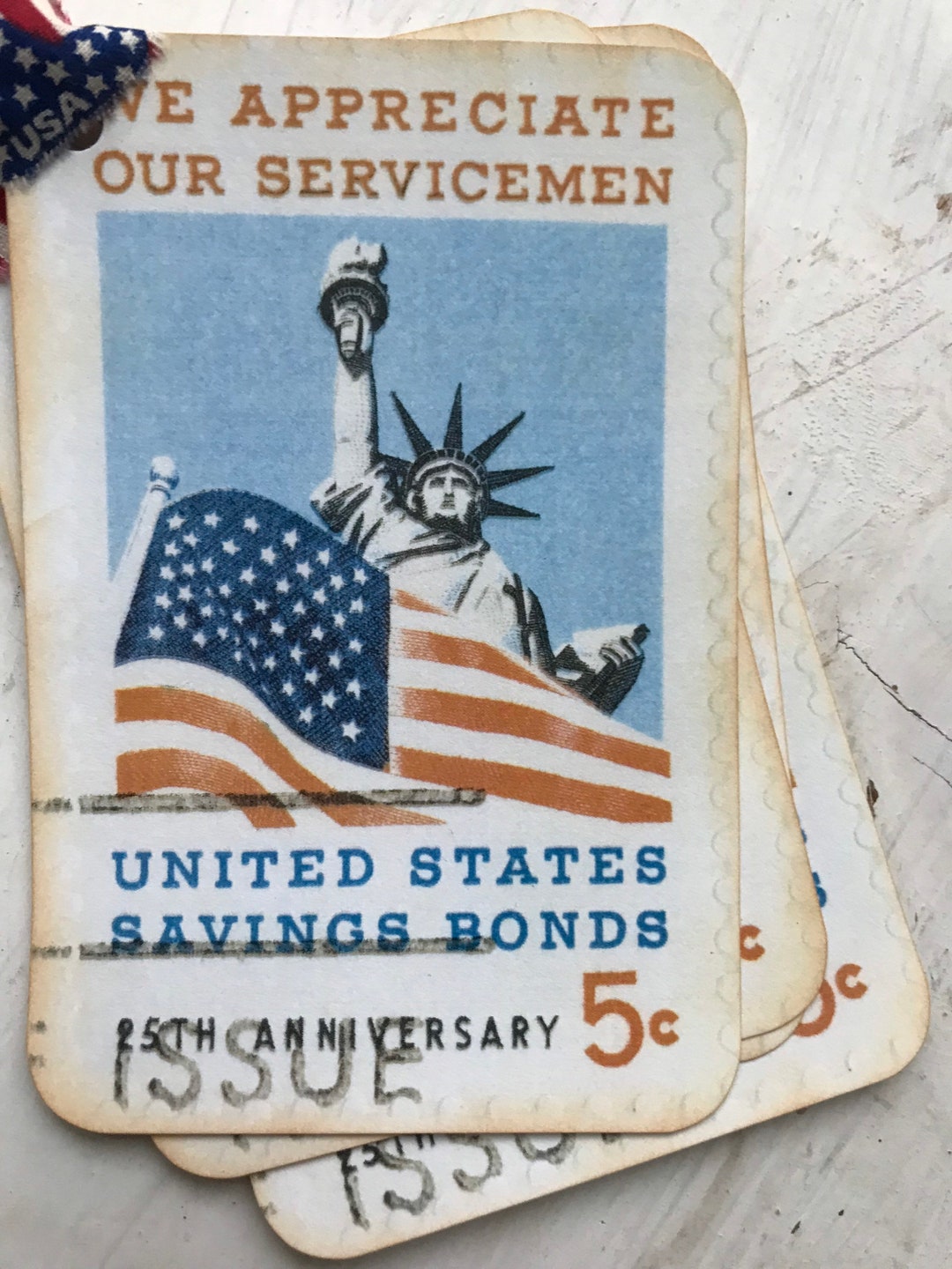 Patriotic Gift Tags: USA American Flag, Lady Liberty (set of 4) - Etsy