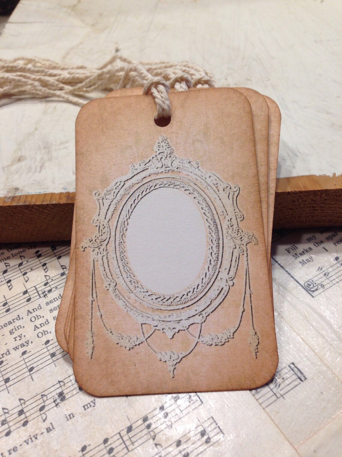 French Shabby Chic Mirror Gift Tags, Cottage Style, Set of 8 - Etsy