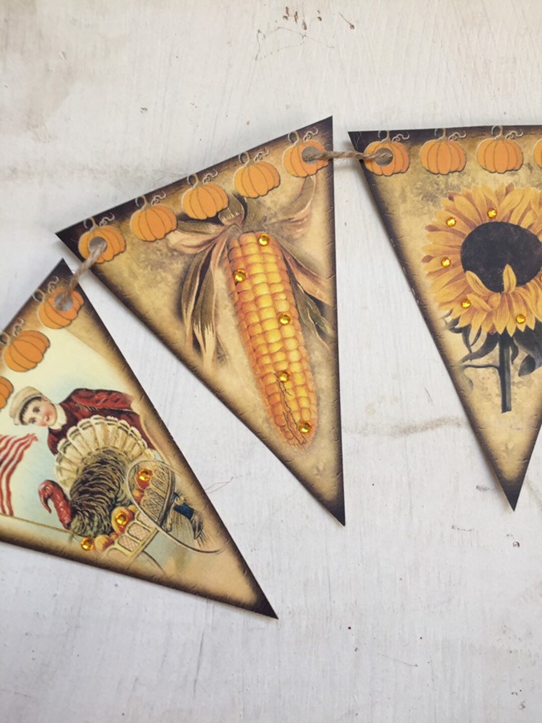 MINI Banner Thanksgiving Fall/ Autumn MINI Banner Pilgrim Turkey ...