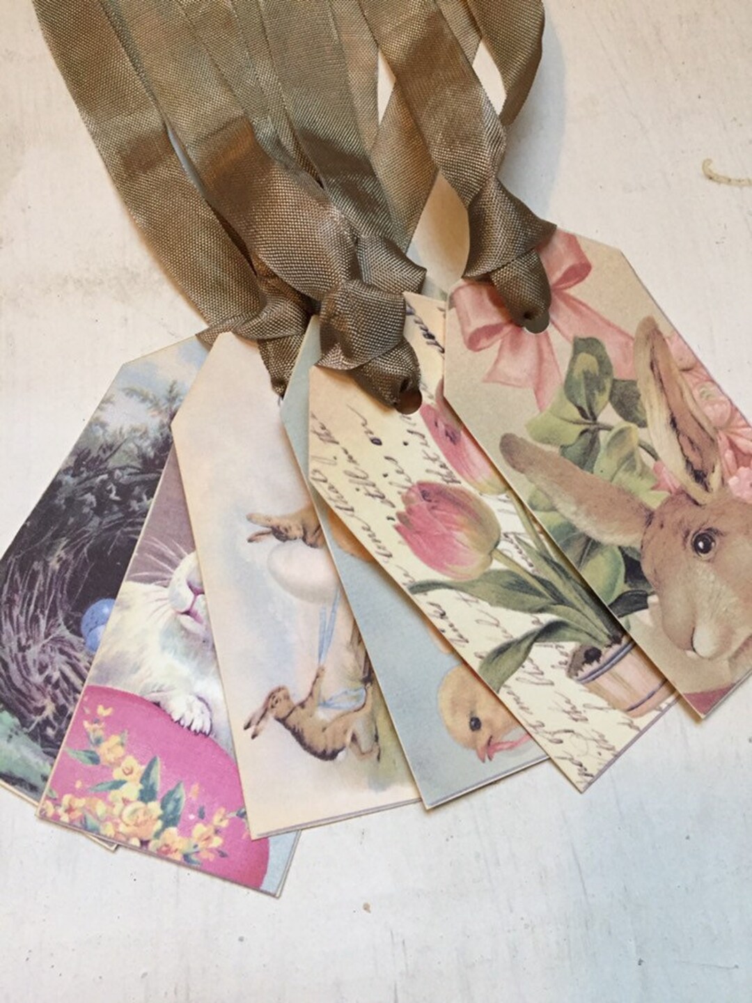 Springtime Easter Tags Shabby Floral Tags Bunny Tags Easter Basket Tags ...