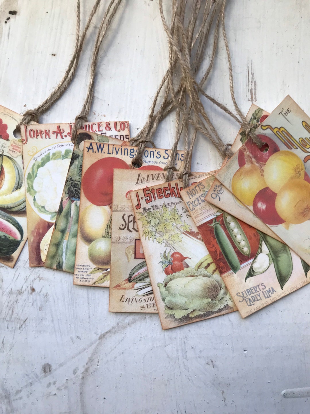 GIFT Tags Vintage Seed Packet Gift Tags Autumn Harvest Fall Garden Fall ...