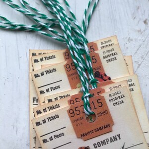 Vintage Christmas Gift Tags: Train Ticket Style, Set of 8 - Etsy