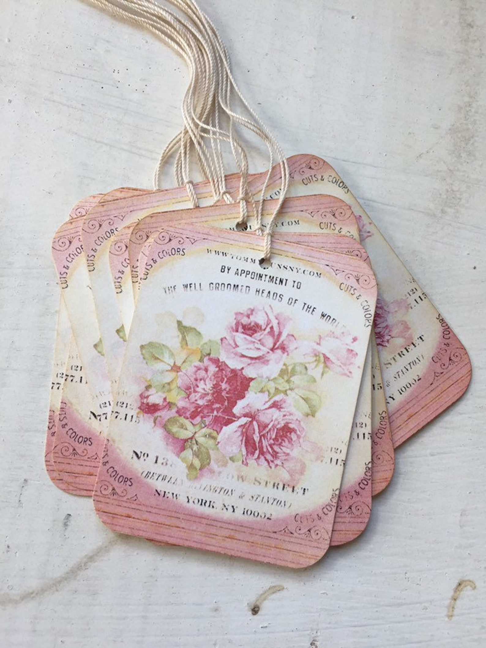 Gift Tags Vintage Style French and Roses Tags French Style - Etsy