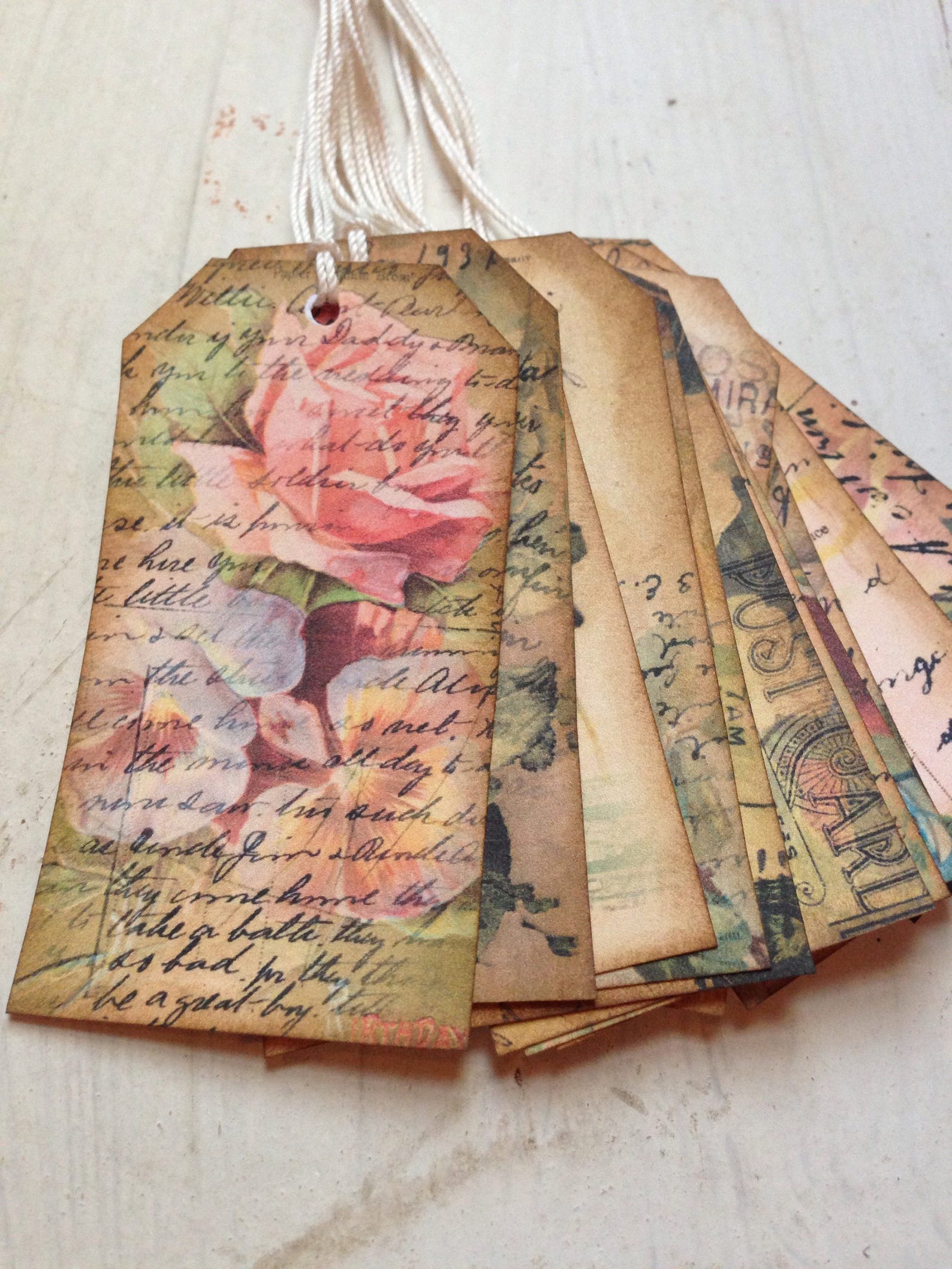 Mini French Country Floral Postcard Tags French Country Style - Etsy