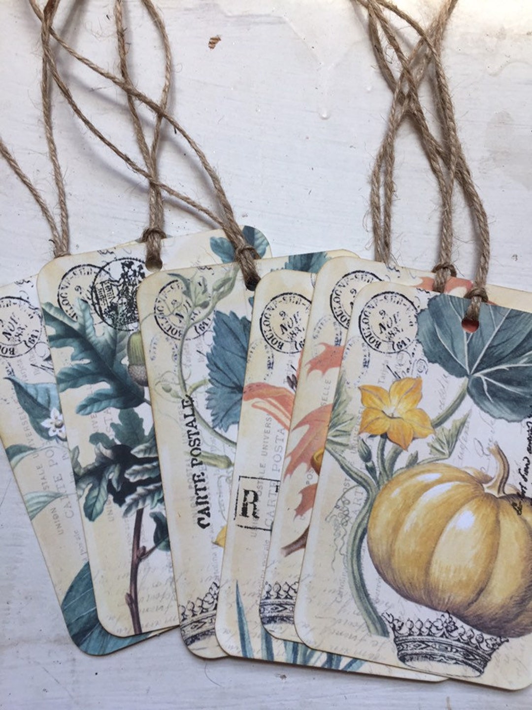 Fall Harvest Gift Tags, Vintage Style, Set of 6 - Etsy