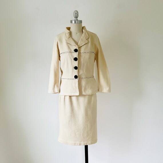 50s Blazer and Skirt, Size S, Big Button Jacket with … - Gem