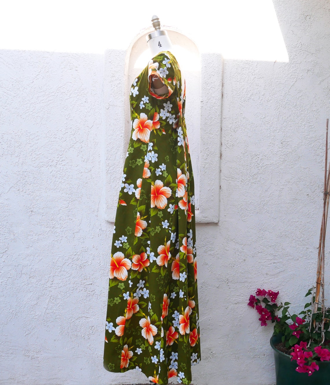 Hawaiian Maxi Tiki Dress Holoku Hawaiian Dress Luau Dress - Etsy