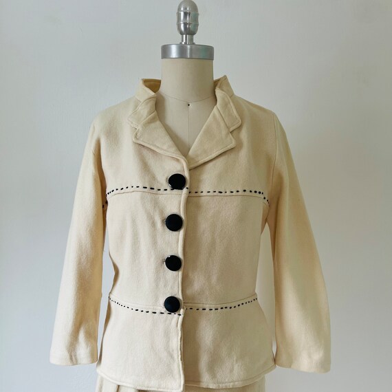 50s Blazer and Skirt, Size S, Big Button Jacket with … - Gem