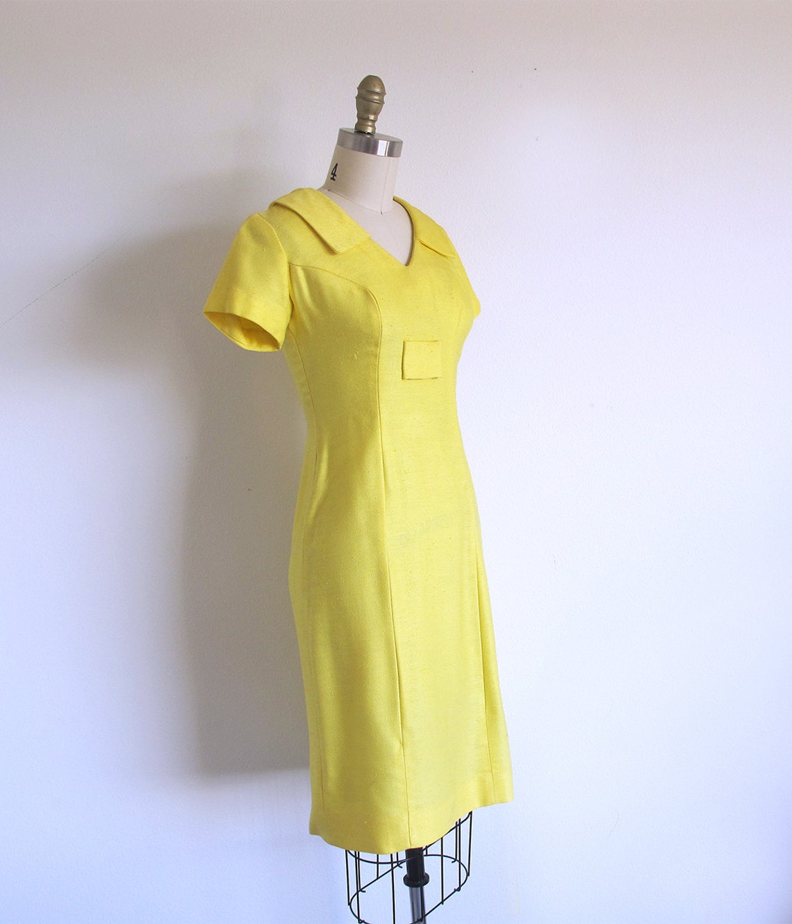 60s Lemon Yellow Day Dress Mod Summer Dress | Etsy