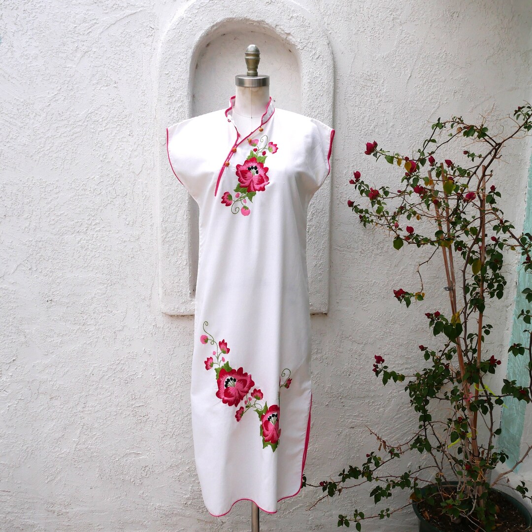 Hand Embroidered Qipao Dress - Etsy