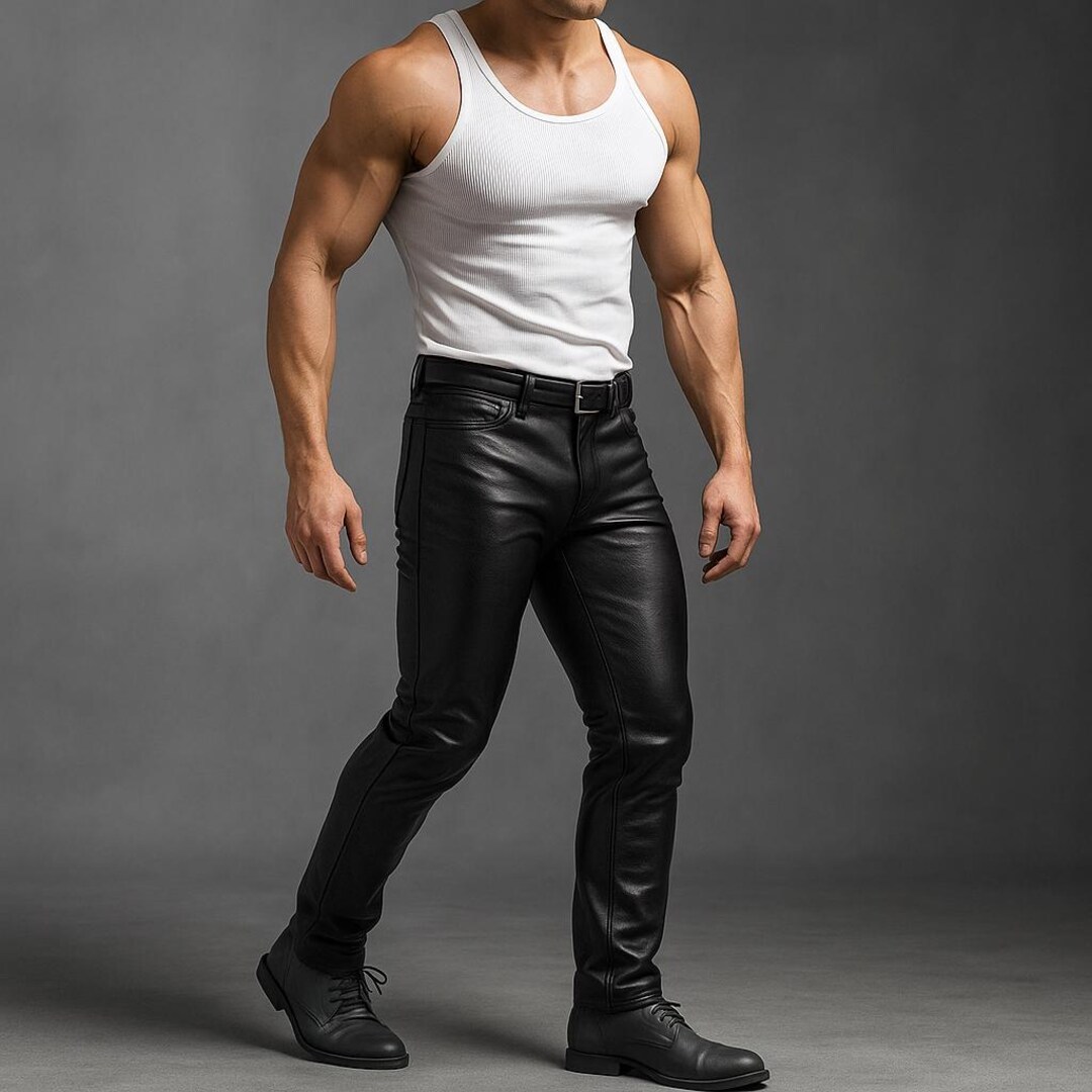 Men's Faux Leather Skinny Pants | Rocker Moto Style - Etsy