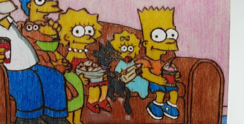 The Simpsons Wood Burned Art - Etsy