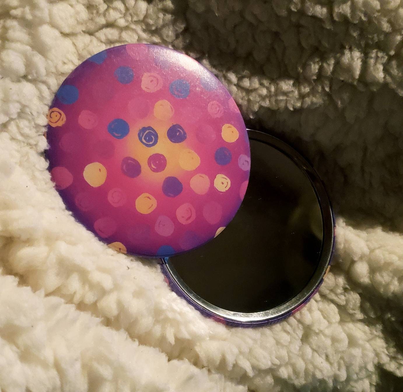 Custom Mirror Back Button Genuine Glass Pocket Mirror - Etsy